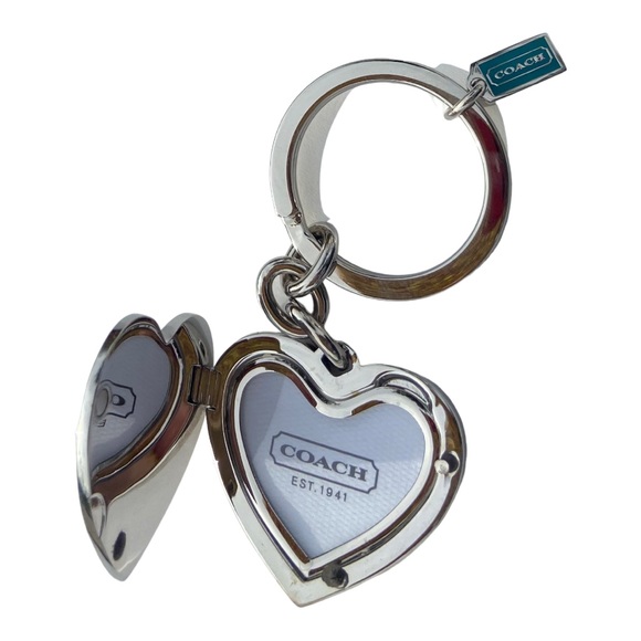 Coach | Accessories | Coach Signature Heart Locket Turquoise Silver ...